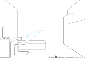 One Point Perspective Room Drawing Tutorial - AnimeOutline