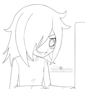 Watamote Anime Tomoko Kuroki Drawing - AnimeOutline