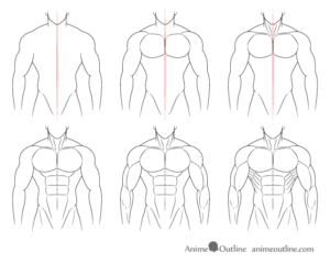 Methods to Draw Anime Muscular Male Physique Step by Step - Artshow24