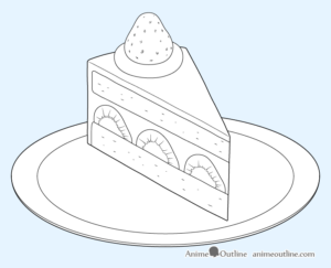 How to Draw a Slice of Cake Step by Step - AnimeOutline