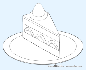 How to Draw a Slice of Cake Step by Step - AnimeOutline