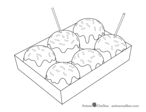 How to Draw Takoyaki Step by Step - AnimeOutline