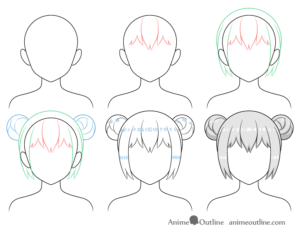 How to Draw Anime Hair Buns Step by Step - AnimeOutline