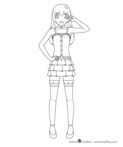 How to Draw Anime Pop Star Girl in 10 Step (Pop Idol) - AnimeOutline